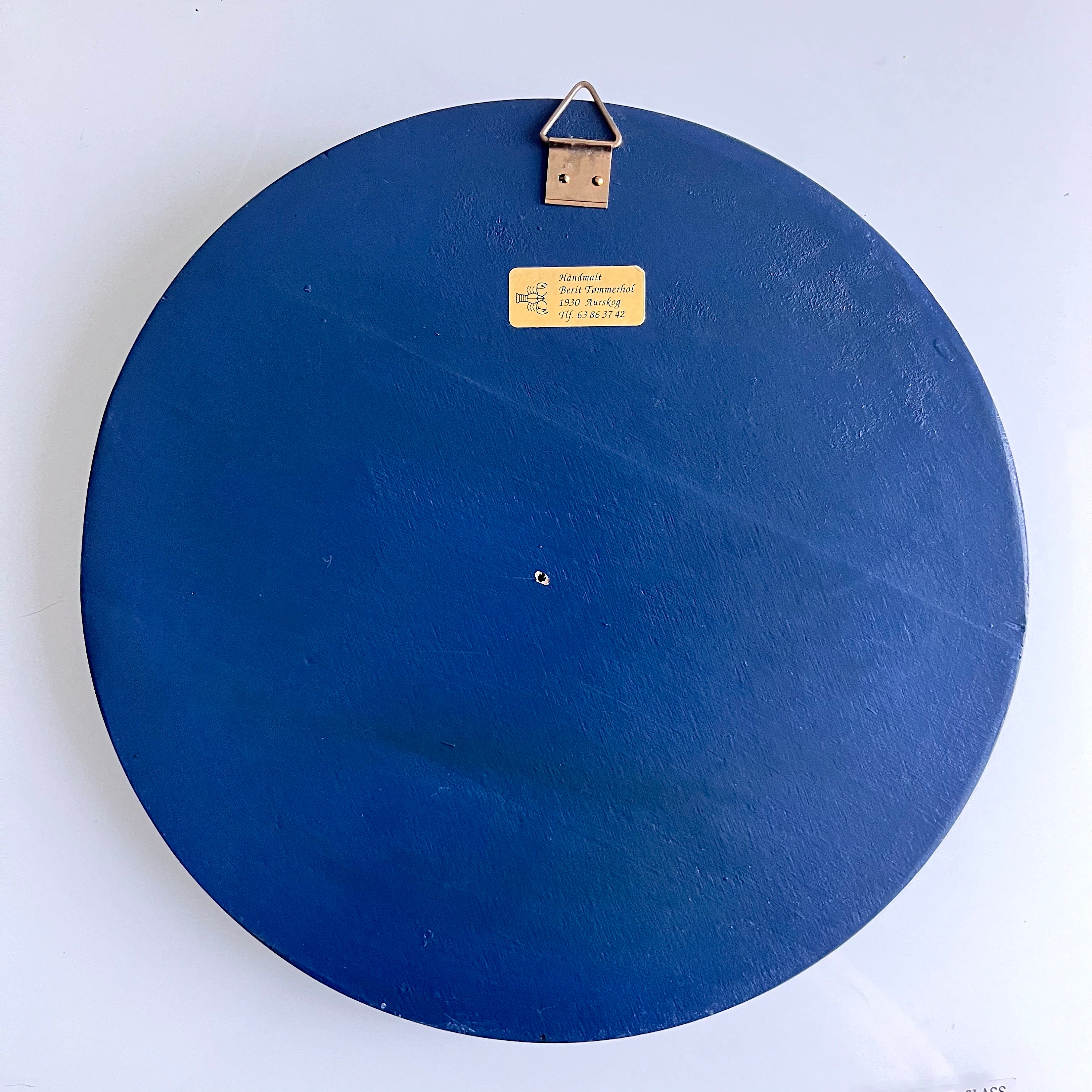 Wooden Hand Painted Wall Plate in the Shape of Clock / Floral Handmade ...