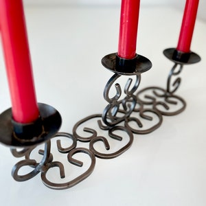 Vintage Scrolled Iron Hand Forged Candle Holder/ Metal Candlestick ...