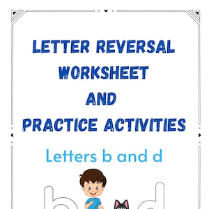 Letter Bd Reversal Worksheet - Etsy