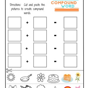 Compound Word Worksheets for First Grade, Second Grade and Homeschool ...