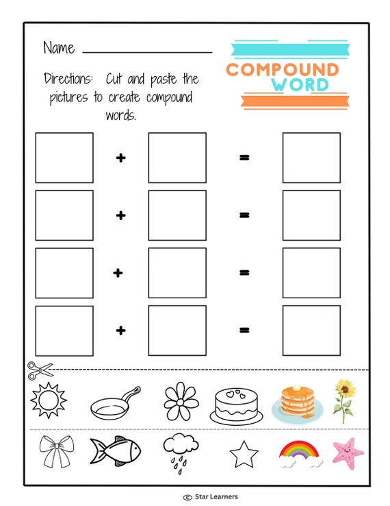 Compound Words Worksheets Cut And Paste