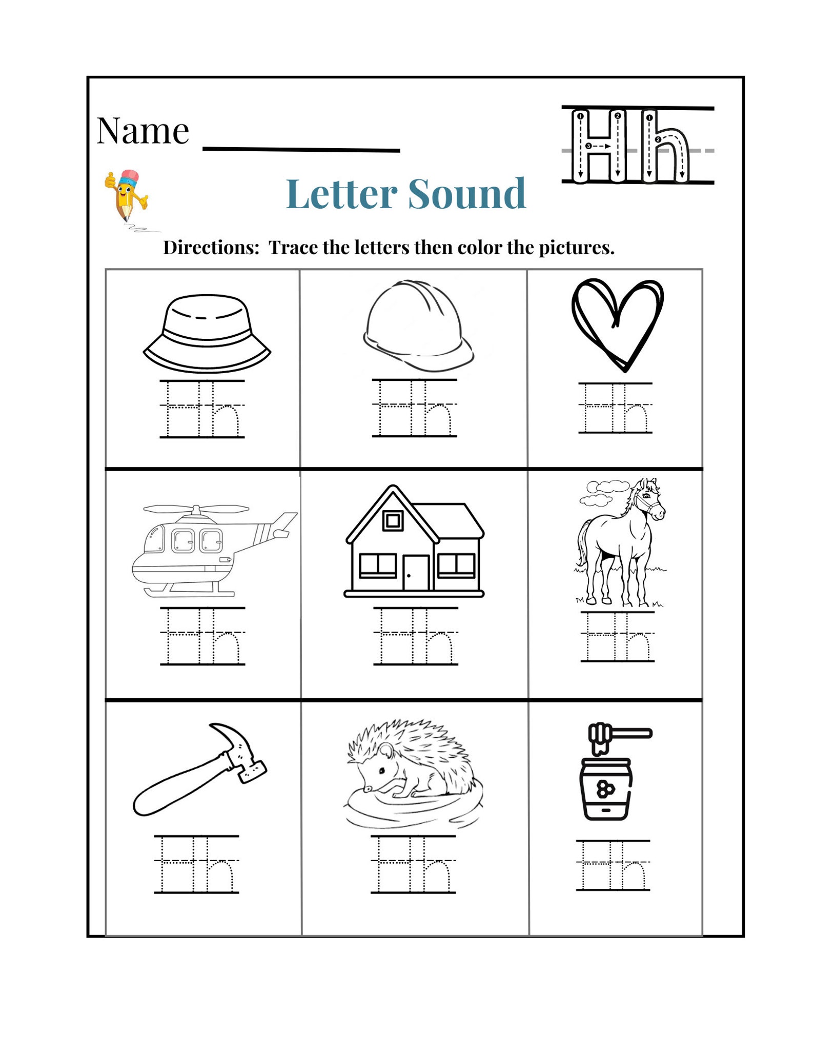26 Printable Alphabet Letter Sounds Worksheet. Preschool Phonics. - Etsy