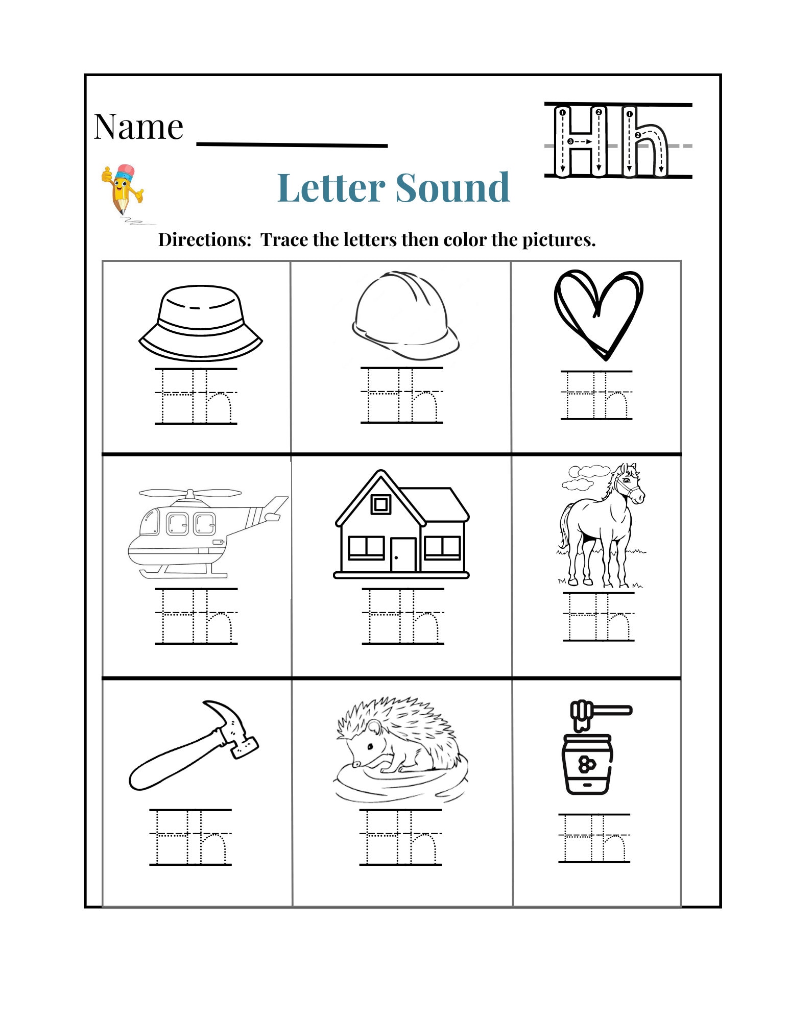 26 Printable Alphabet Letter Sounds Worksheet. Preschool Phonics. - Etsy