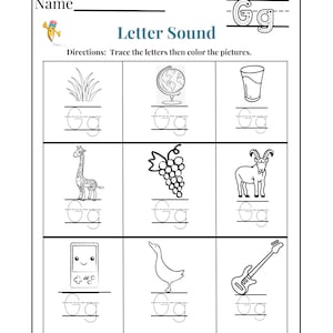 26 Printable Alphabet Letter Sounds Worksheet. Preschool Phonics. - Etsy