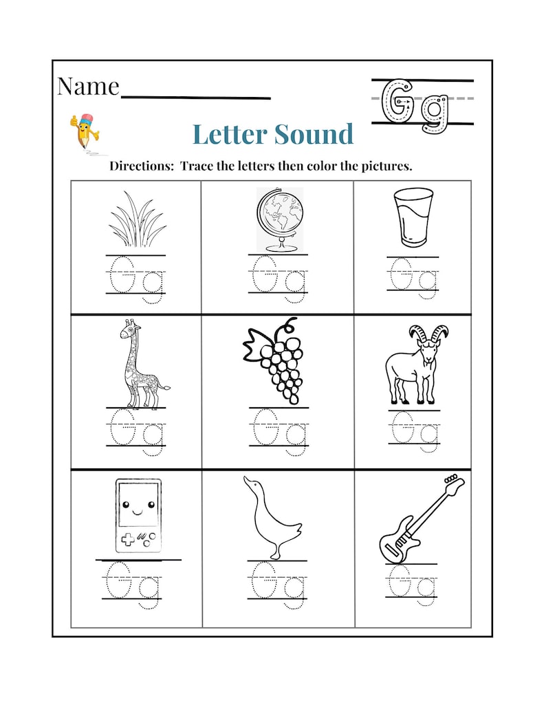 26 Printable Alphabet Letter Sounds Worksheet. Preschool Phonics. - Etsy