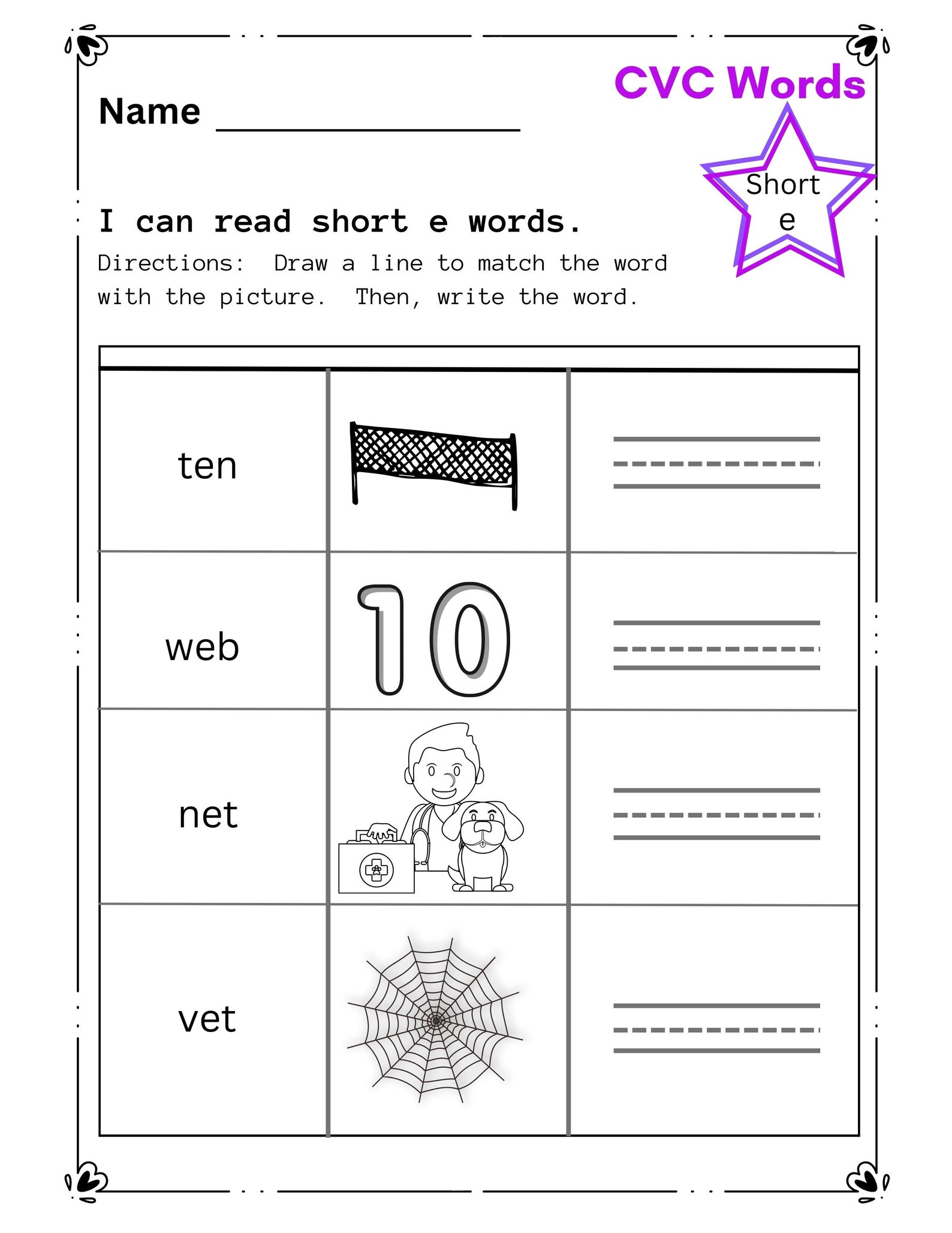 CVC Word Sentences and Short Vowel Word Practice - Etsy