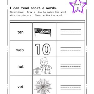 CVC Word Sentences and Short Vowel Word Practice - Etsy