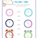 Learning to Tell Time, Printable Clock Worksheet, Analog Clock, Prek ...