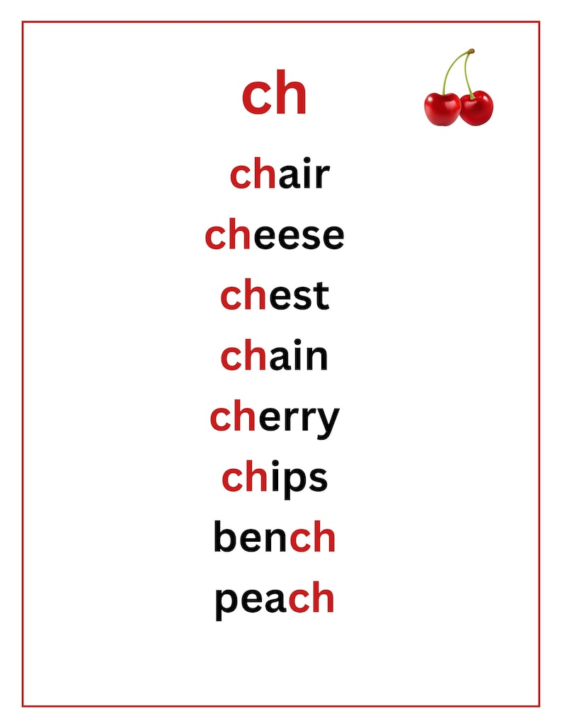 27 Consonant Digraph Poster - Etsy