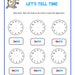 Learning to Tell Time, Printable Clock Worksheet, Analog Clock, Prek ...
