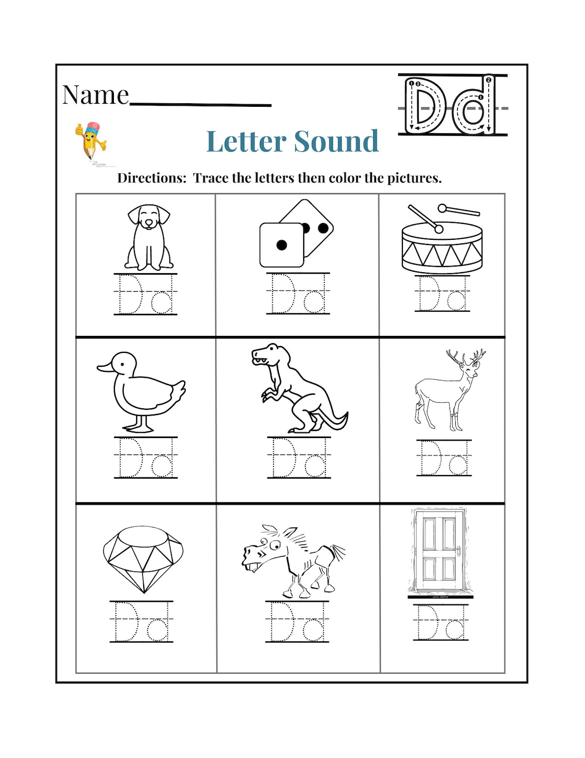 26 Printable Alphabet Letter Sounds Worksheet. Preschool Phonics. - Etsy