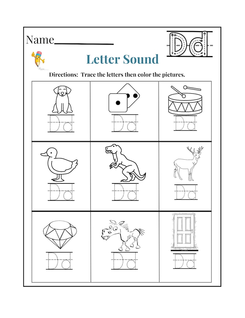 26 Printable Alphabet Letter Sounds Worksheet. Preschool Phonics. - Etsy