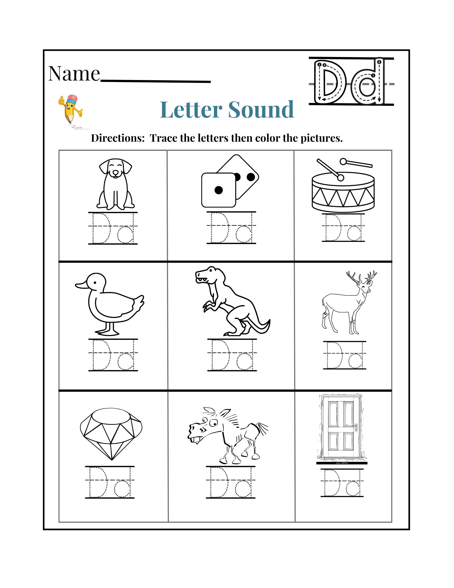 26 Printable Alphabet Letter Sounds Worksheet. Preschool Phonics. - Etsy