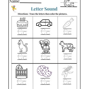 26 Printable Alphabet Letter Sounds Worksheet. Preschool Phonics. - Etsy