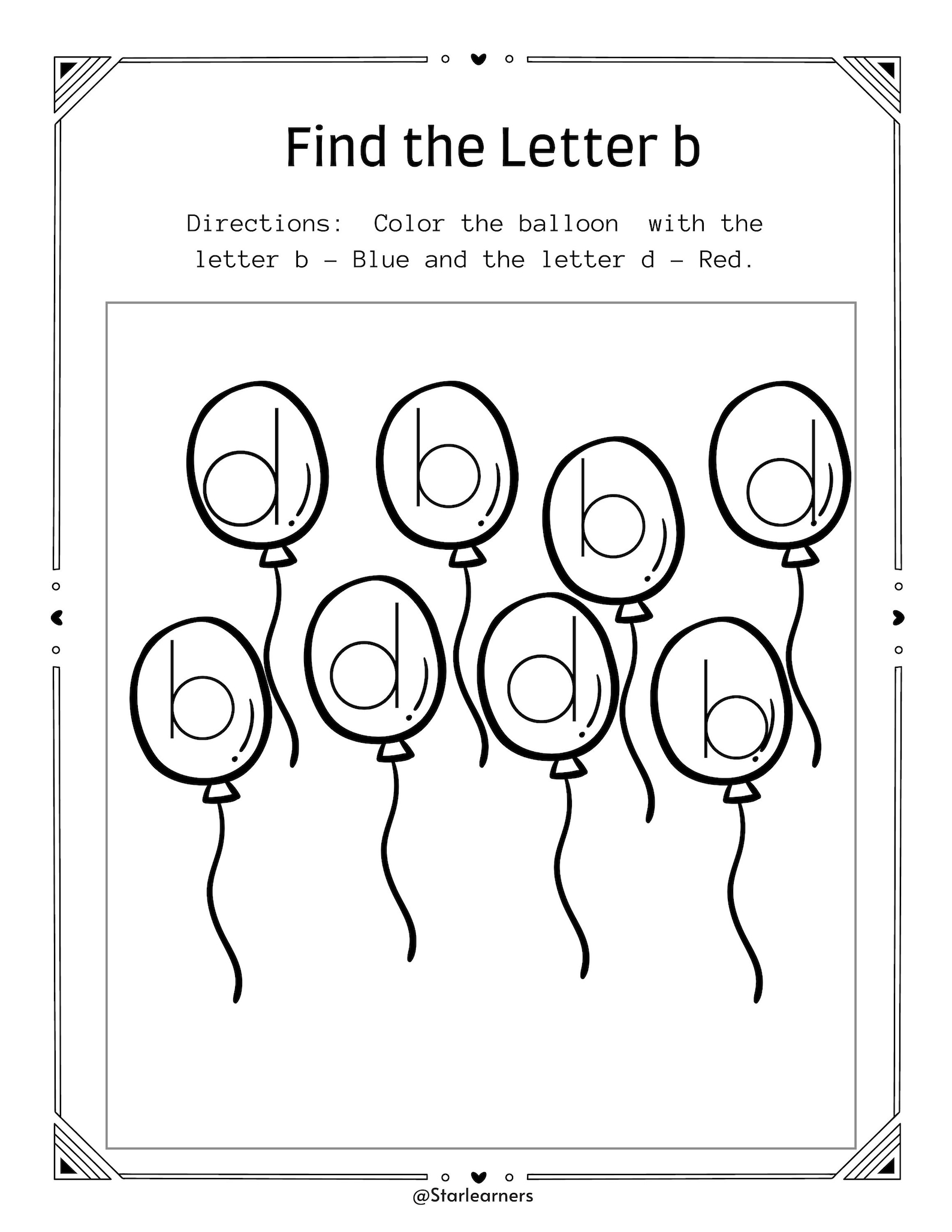 Letter Bd Reversal Worksheet - Etsy