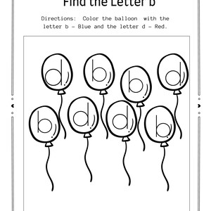 Letter Bd Reversal Worksheet - Etsy