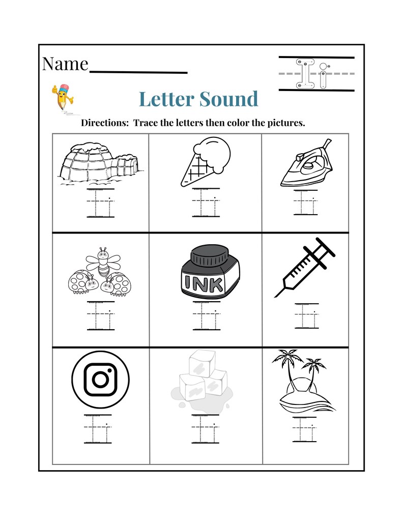 26 Printable Alphabet Letter Sounds Worksheet. Preschool Phonics. - Etsy