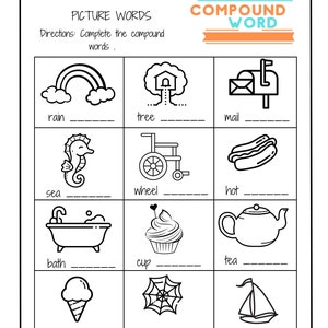 Compound Word Worksheets for First Grade, Second Grade and Homeschool ...