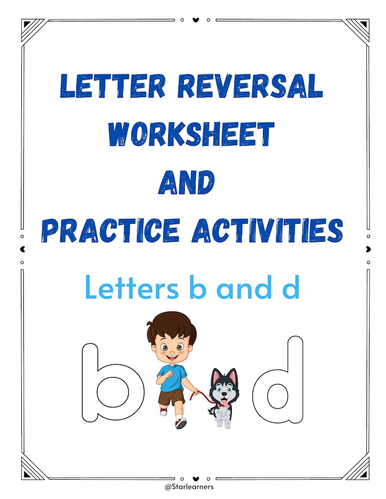Letter Bd Reversal Worksheet - Etsy