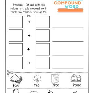 Compound Word Worksheets for First Grade, Second Grade and Homeschool ...