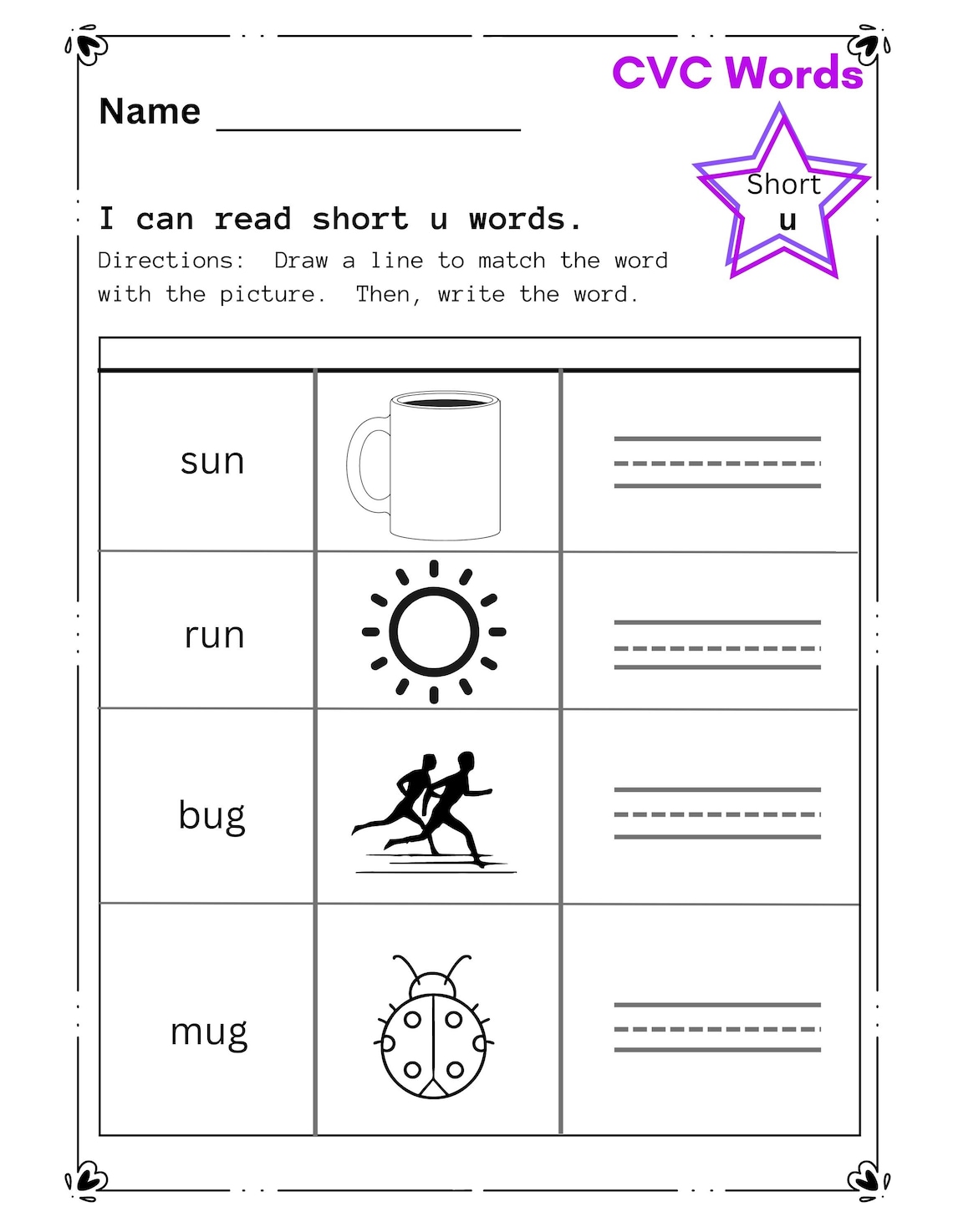 CVC Word Sentences and Short Vowel Word Practice - Etsy