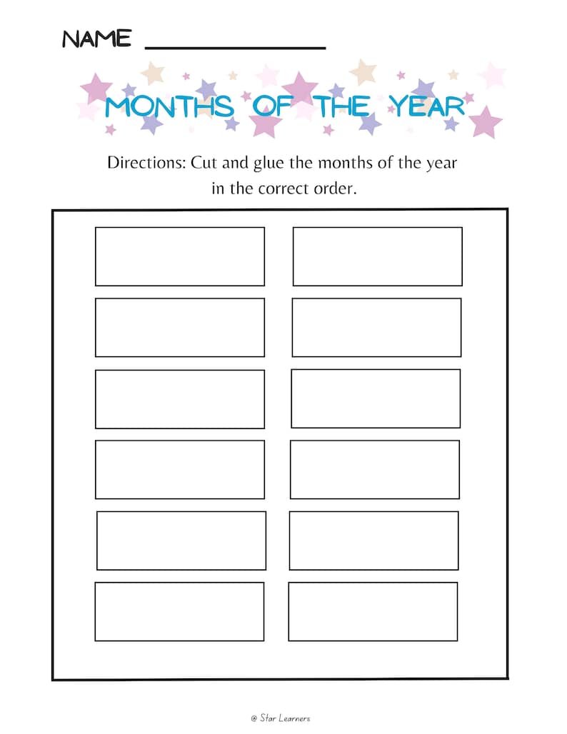 Months of the Year Poster and Activities - Etsy