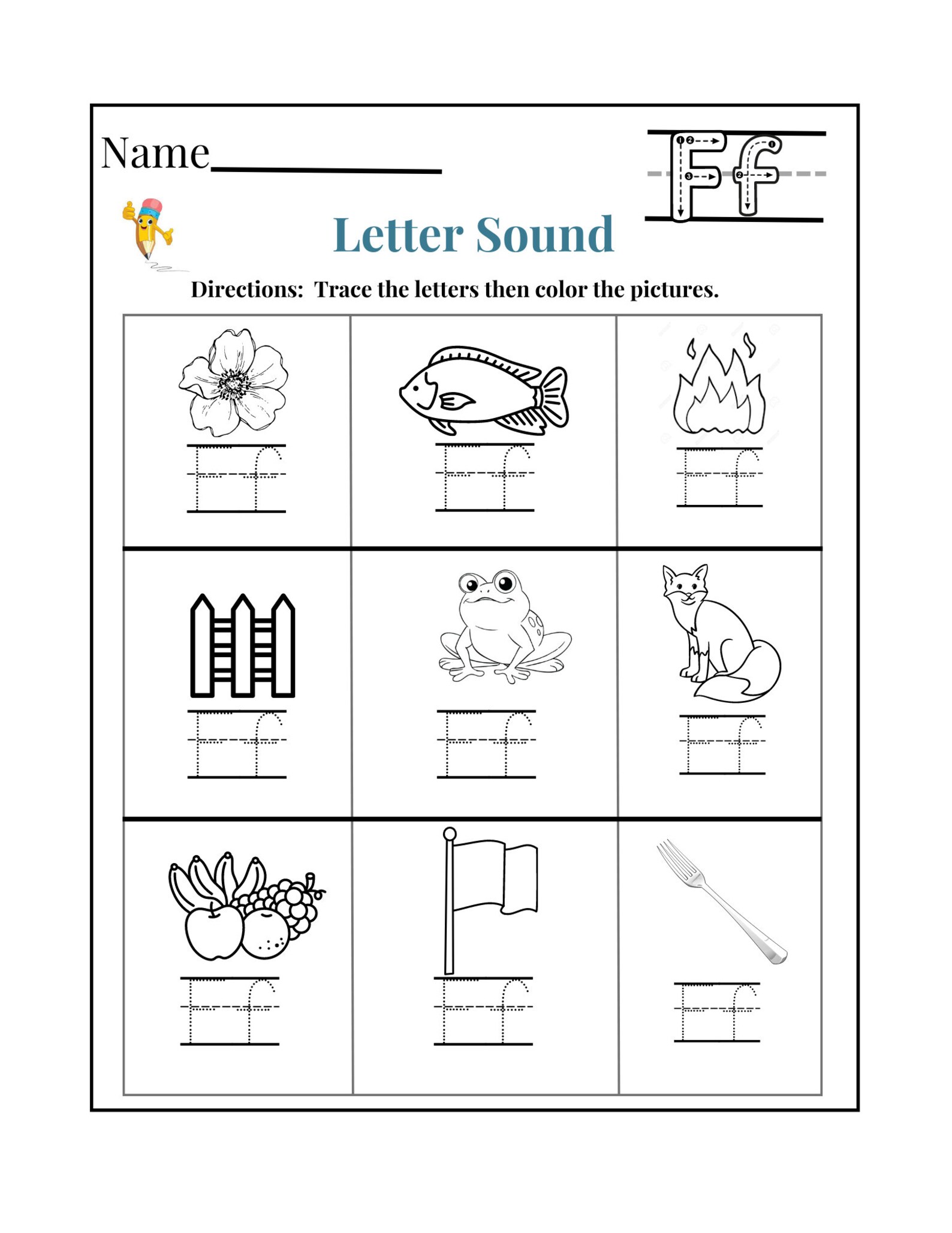 26 Printable Alphabet Letter Sounds Worksheet. Preschool Phonics. - Etsy