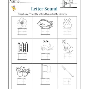 26 Printable Alphabet Letter Sounds Worksheet. Preschool Phonics. - Etsy