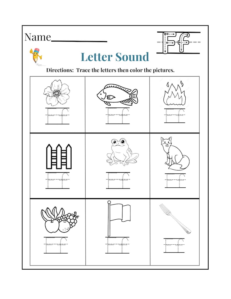 26 Printable Alphabet Letter Sounds Worksheet. Preschool Phonics. - Etsy