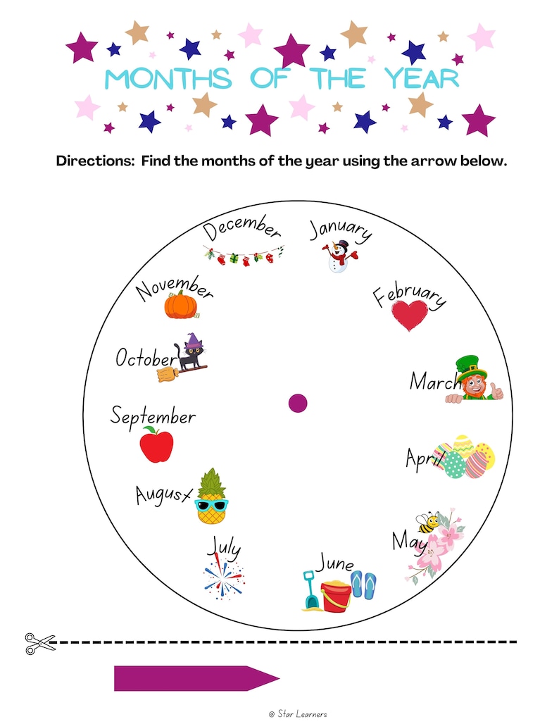 Months of the Year Poster and Activities - Etsy