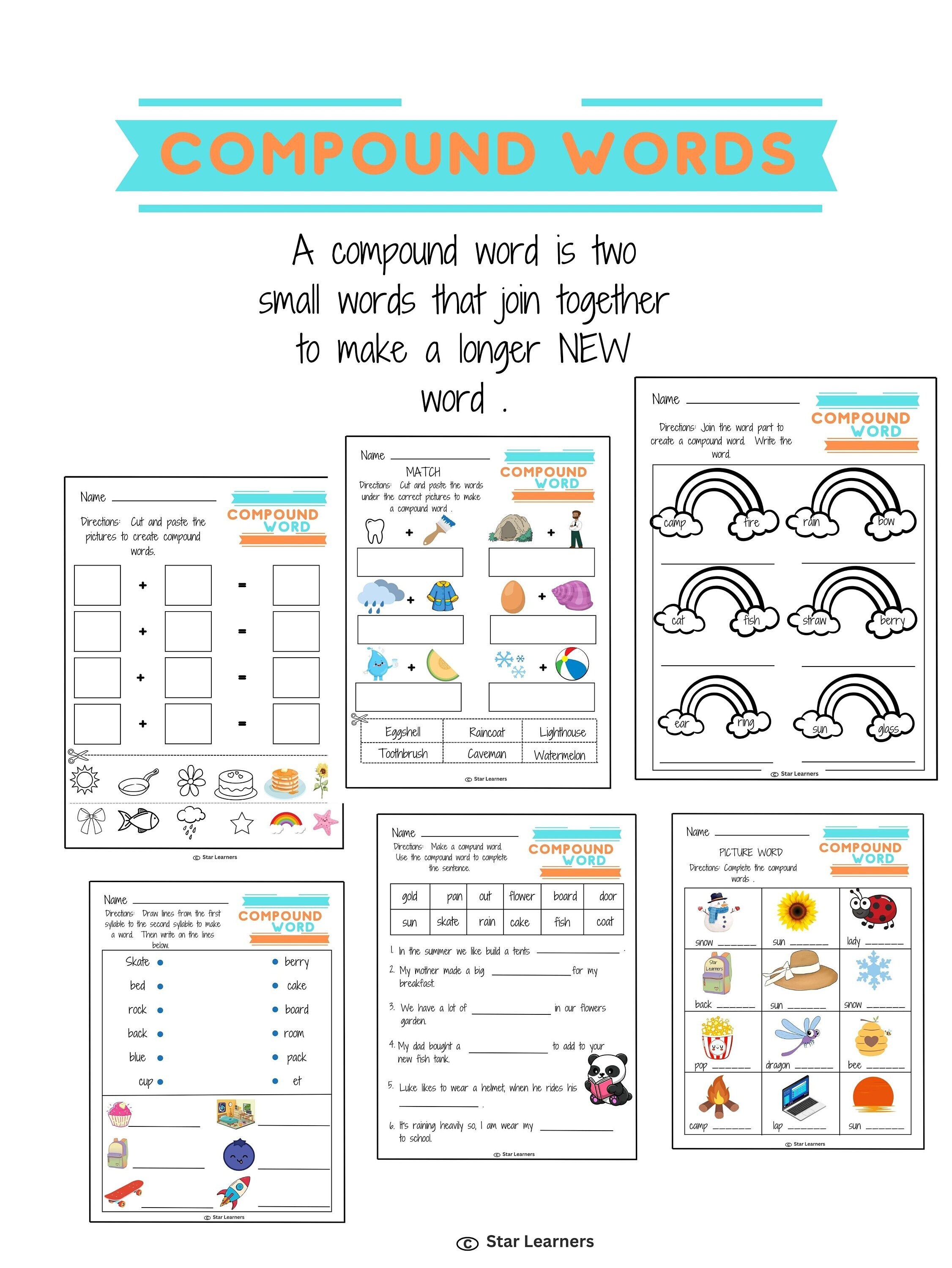 Compound Words With Pictures For Grade 3