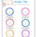 Learning to Tell Time, Printable Clock Worksheet, Analog Clock, Prek ...