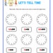 Learning to Tell Time, Printable Clock Worksheet, Analog Clock, Prek ...