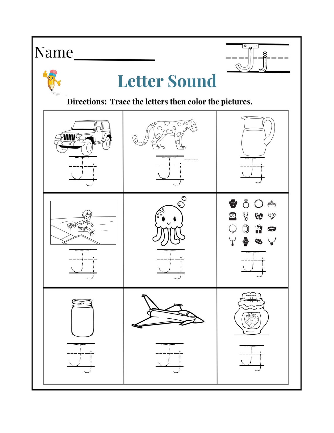 26 Printable Alphabet Letter Sounds Worksheet. Preschool Phonics. - Etsy