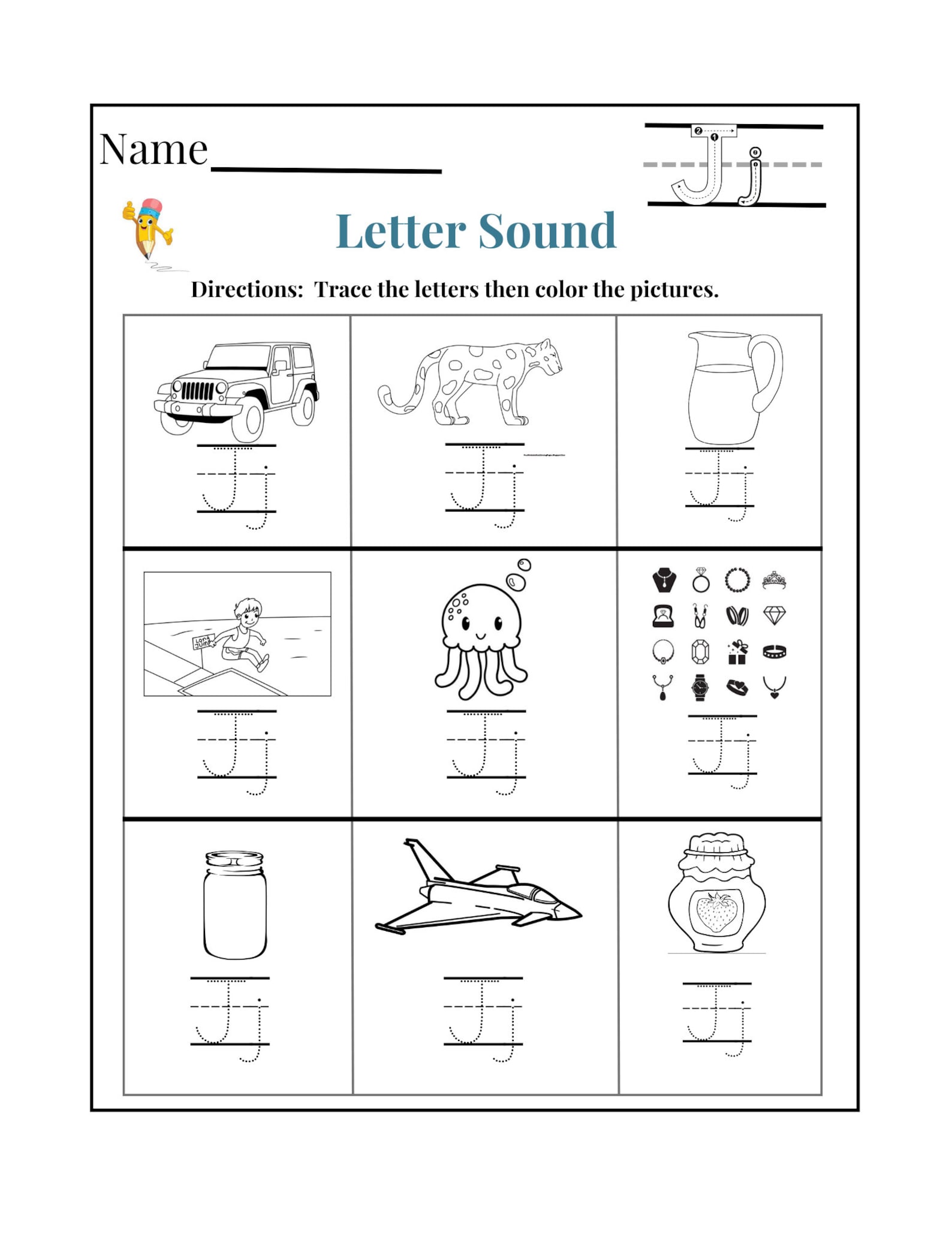 26 Printable Alphabet Letter Sounds Worksheet. Preschool Phonics. - Etsy