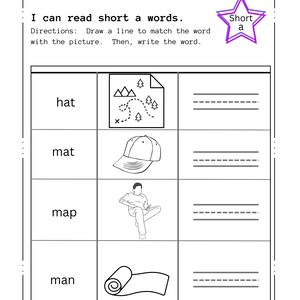 CVC Word Sentences and Short Vowel Word Practice - Etsy