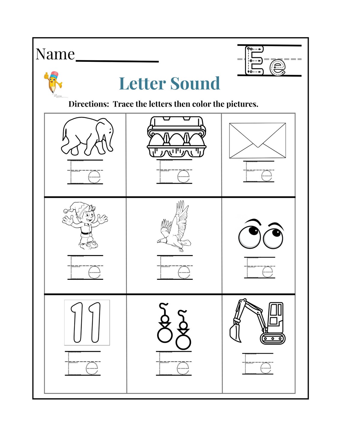 26 Printable Alphabet Letter Sounds Worksheet. Preschool Phonics. - Etsy