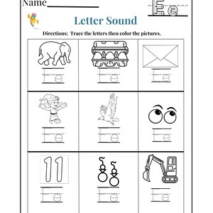 26 Printable Alphabet Letter Sounds Worksheet. Preschool Phonics. - Etsy