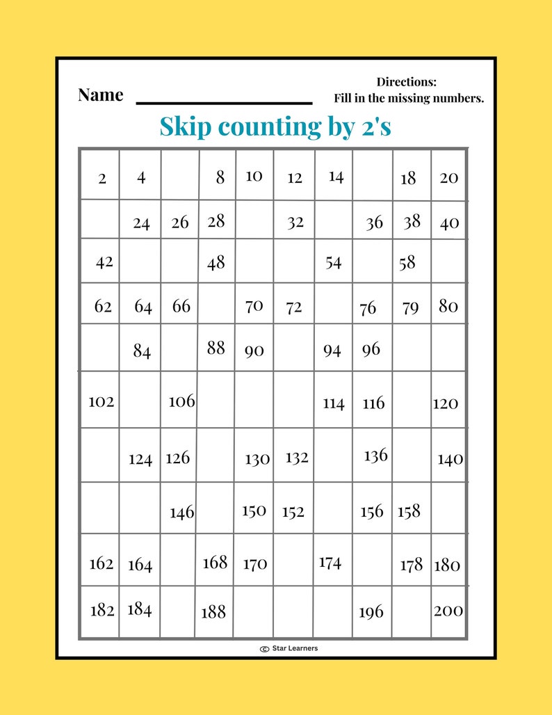Printable Number Charts, Wall Charts, Work Mats and Worksheet ...