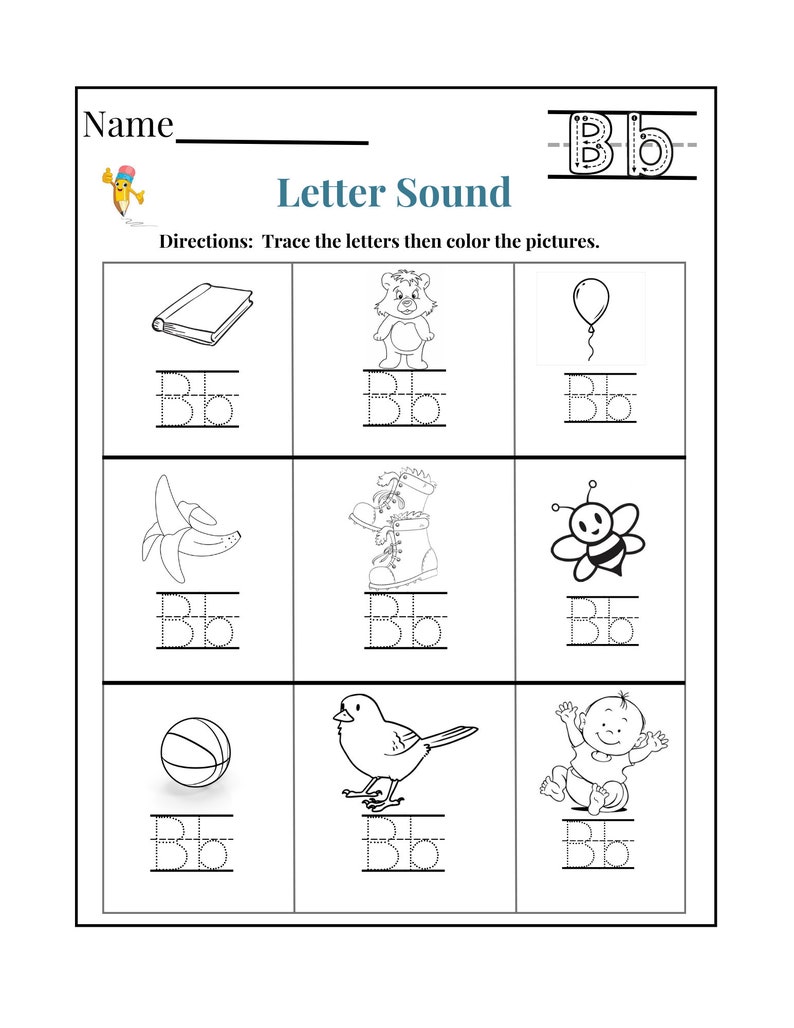 26 Printable Alphabet Letter Sounds Worksheet. Preschool Phonics. - Etsy