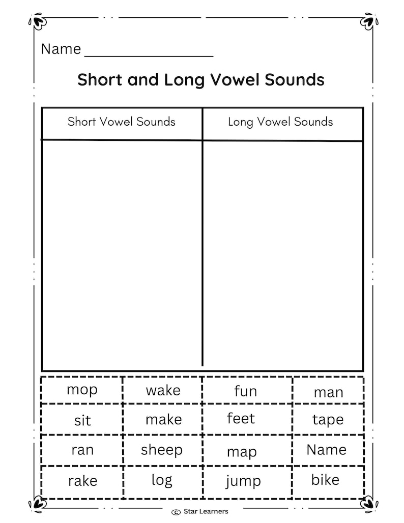 Short and Long Vowel - Etsy