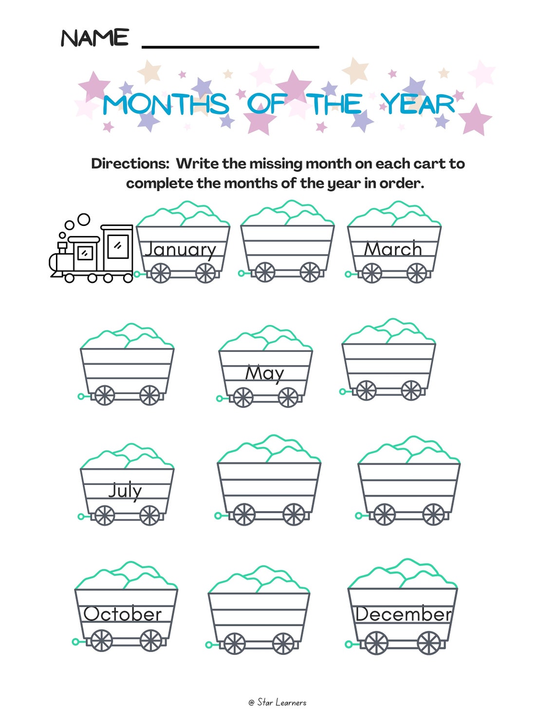 Months of the Year Poster and Activities - Etsy