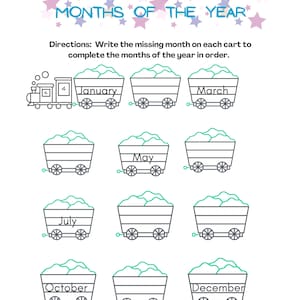 Months of the Year Poster and Activities - Etsy