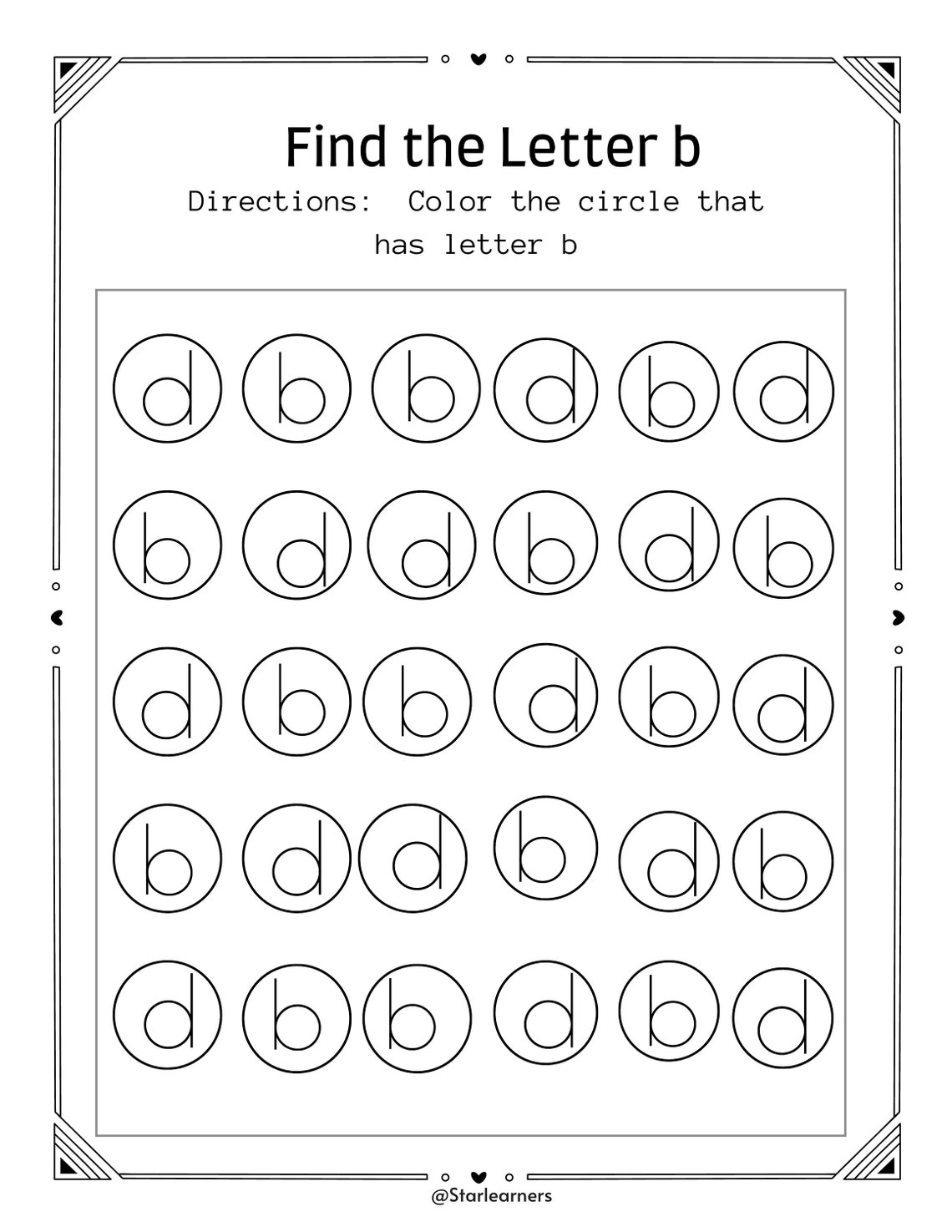 Letter Bd Reversal Worksheet - Etsy