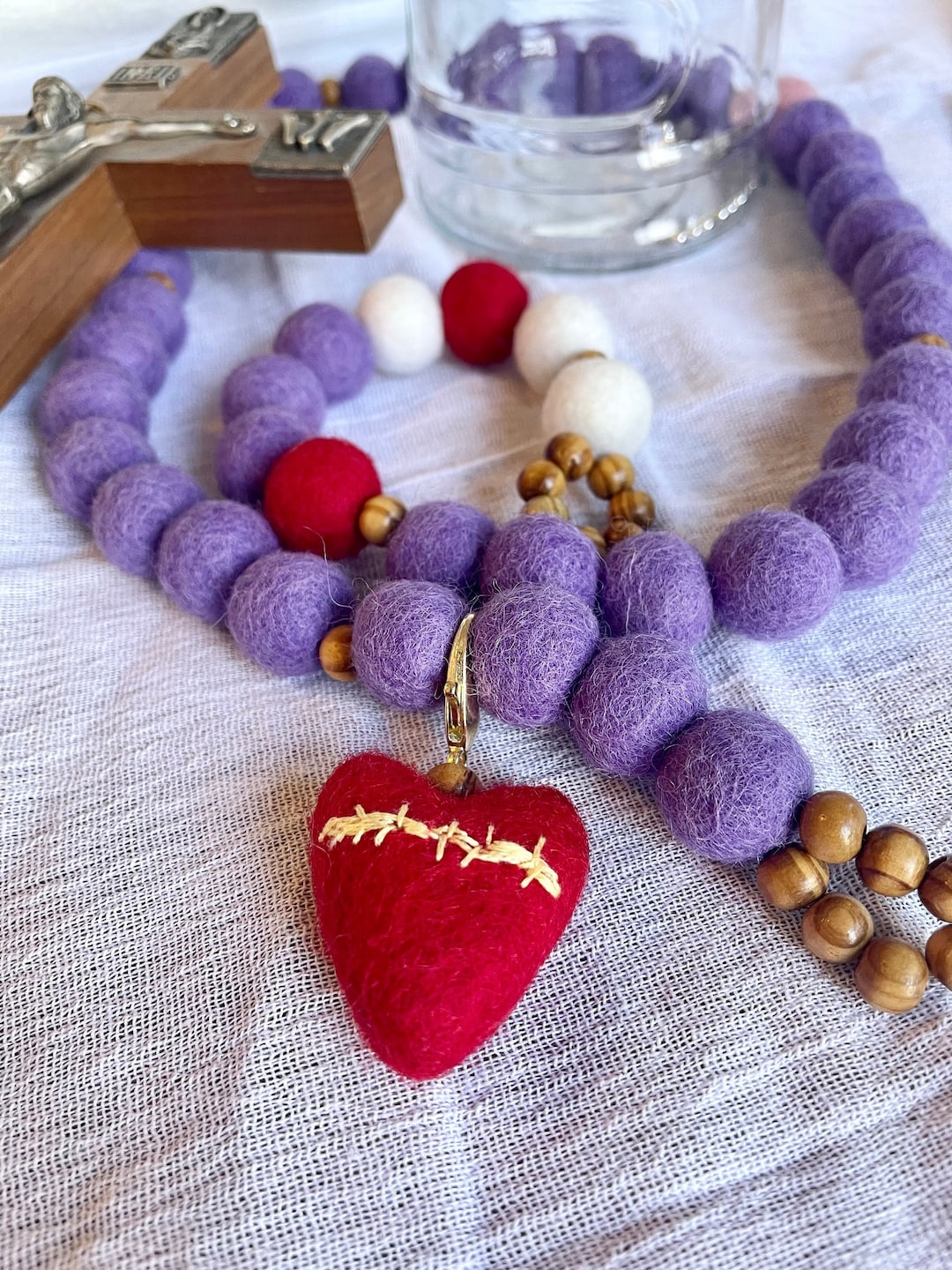 Hand-felted Lenten Calendar Garland: Catholic Home Altar Decor - Etsy