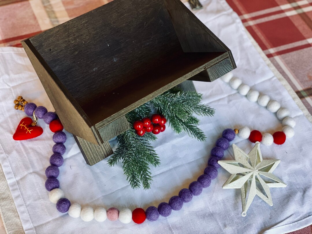 Catholic Advent Calendar Garland: Wool Felt Beads, Adjustable Christmas ...