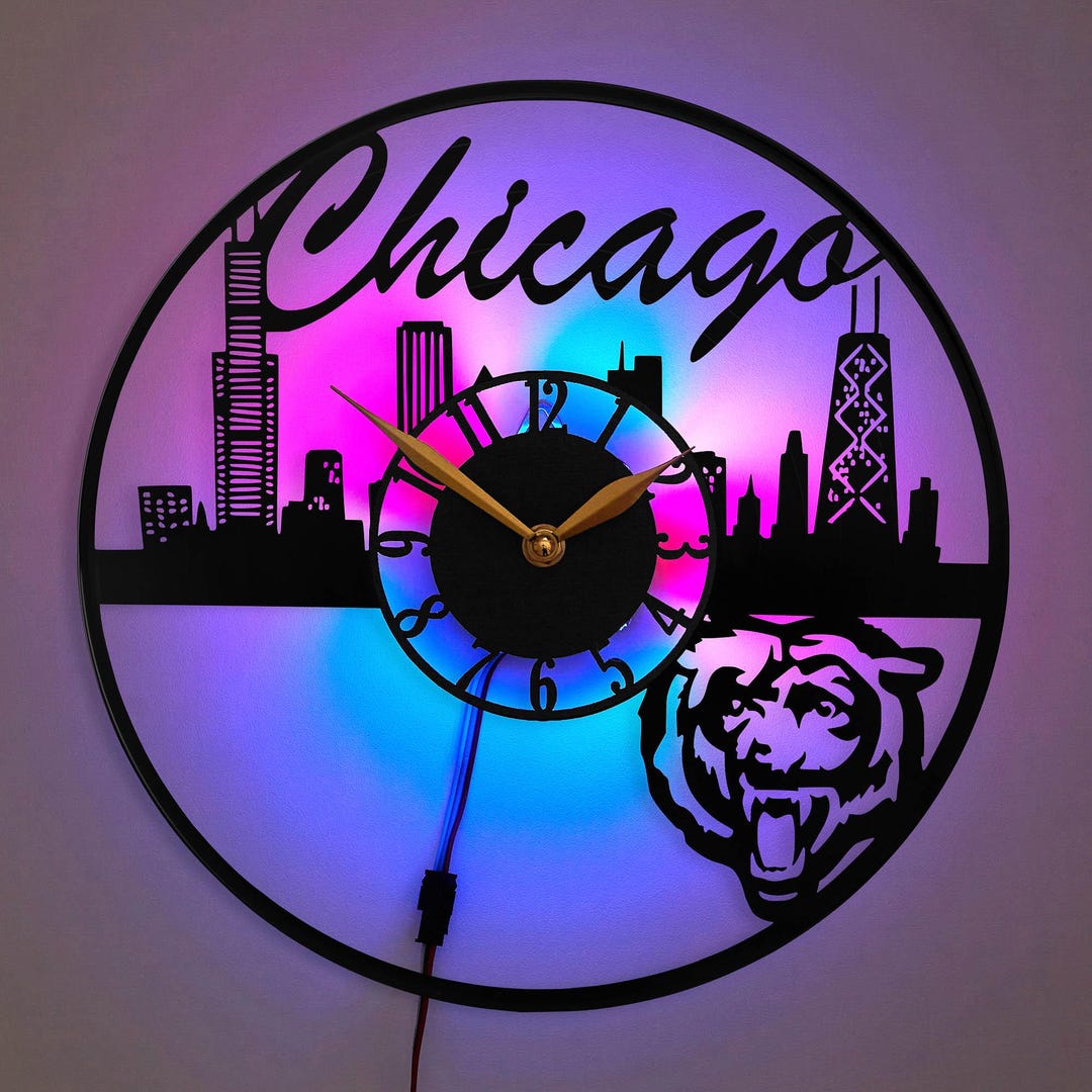 Chicago Football Team Clock Chicago Football Team Decor - Etsy