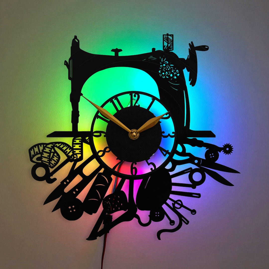 Sewing Clock Sewing Decor Couture Sewing Room Decor Sewing Room Clock ...