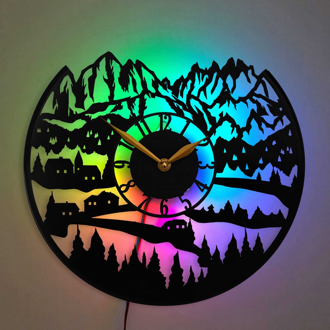 Travel Wall Clock Mountains Clock Gift Idea - Etsy