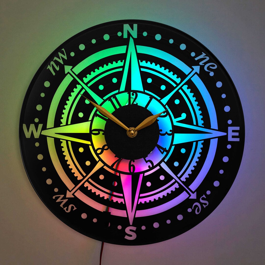 Travel Wall Clock Wind Rose Wall Clock Wind Rose Gift - Etsy